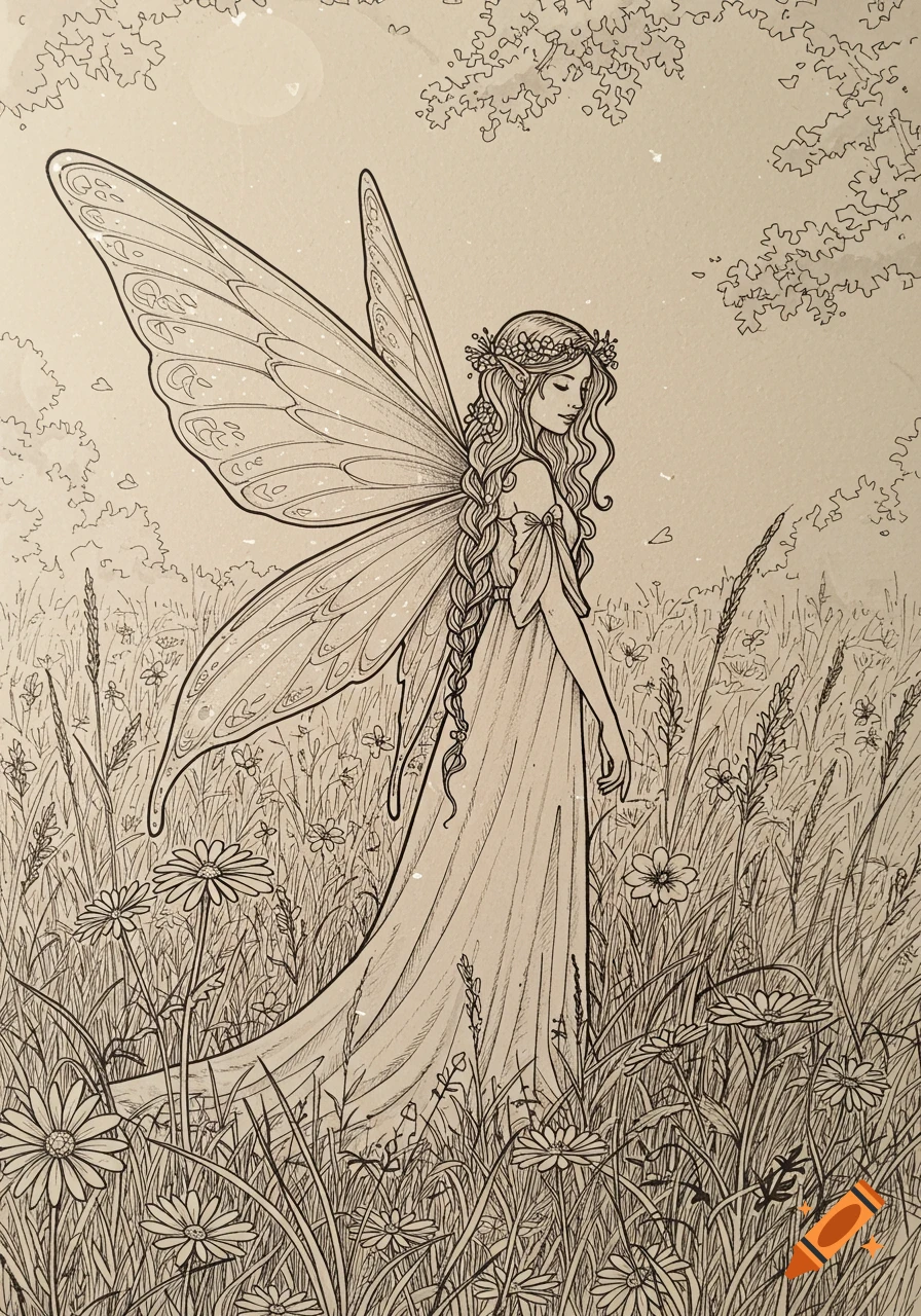 Fantasy+figure+drawing created on Craiyon