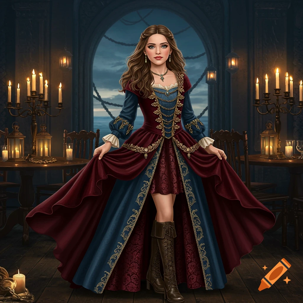 Three red-haired women of different generations, dressed as circus ...