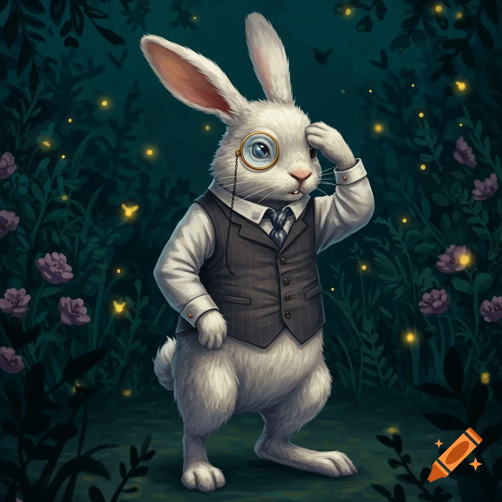 Brewster Apollo trippy anthropomorphic bunny on Craiyon