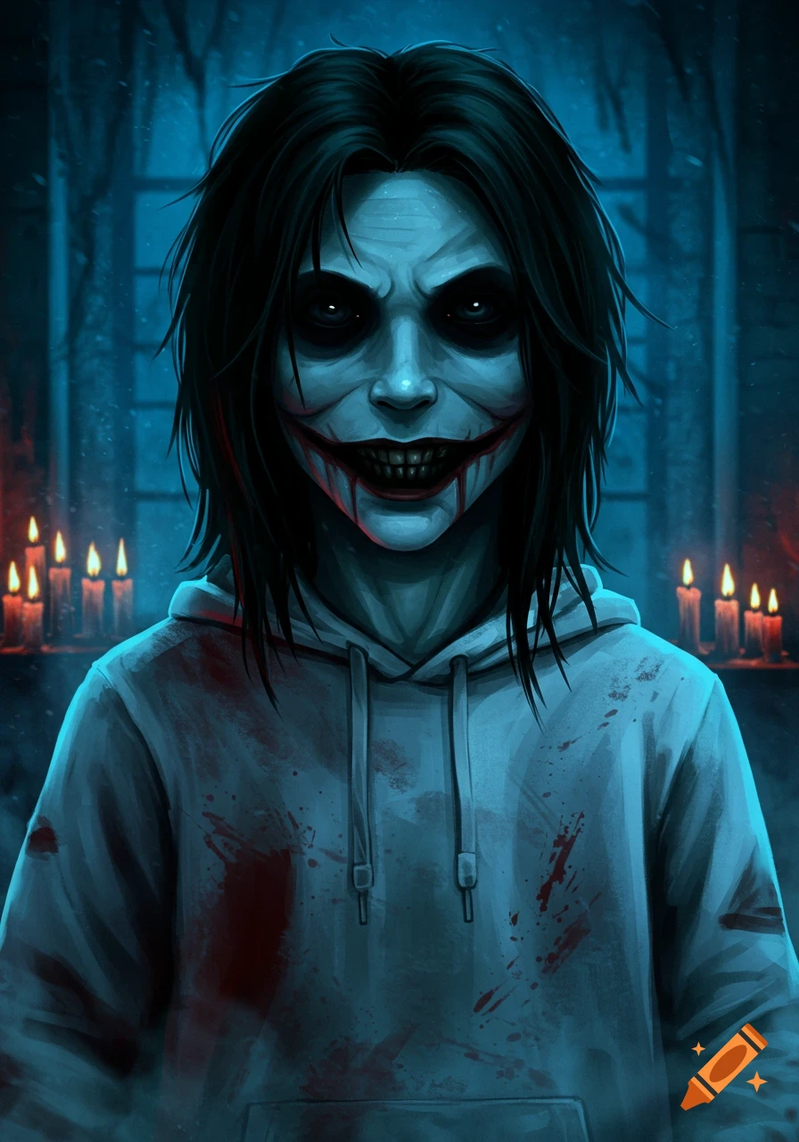 Creepy Smile Drawing created on Craiyon