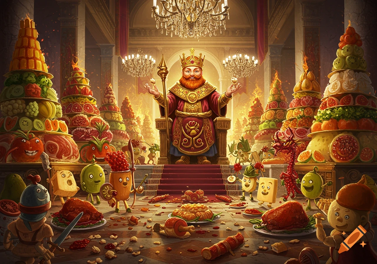 Animated Aladdin presents a Thanksgiving turkey feast in a richly ...