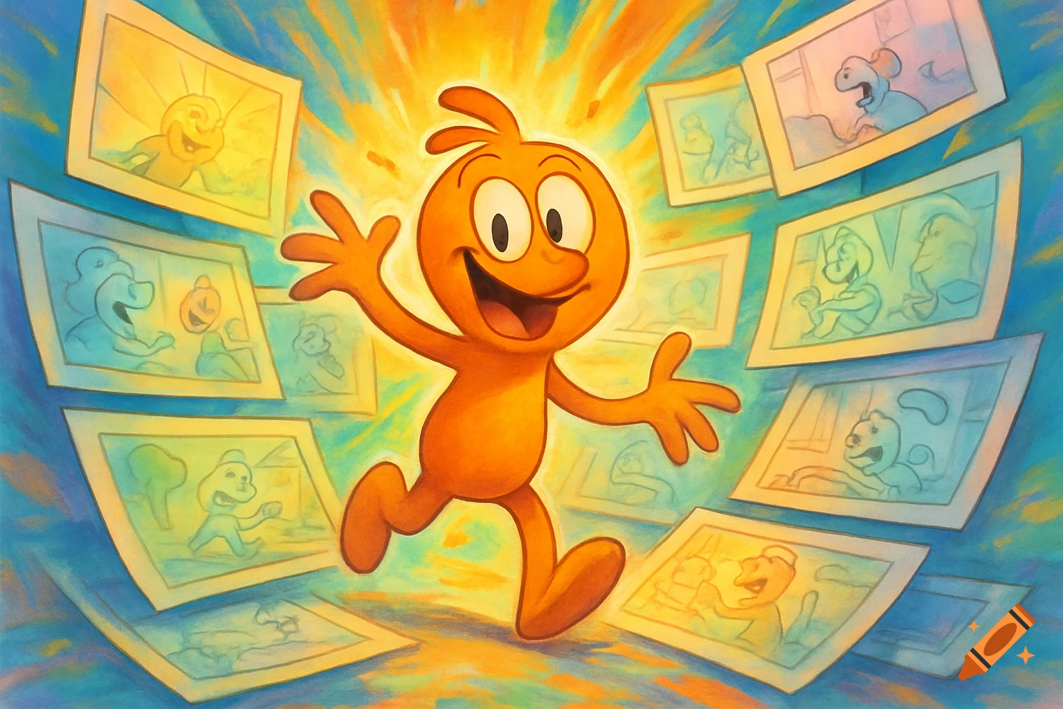 A stressed cartoon engineer with red hair and glasses sits at a messy ...