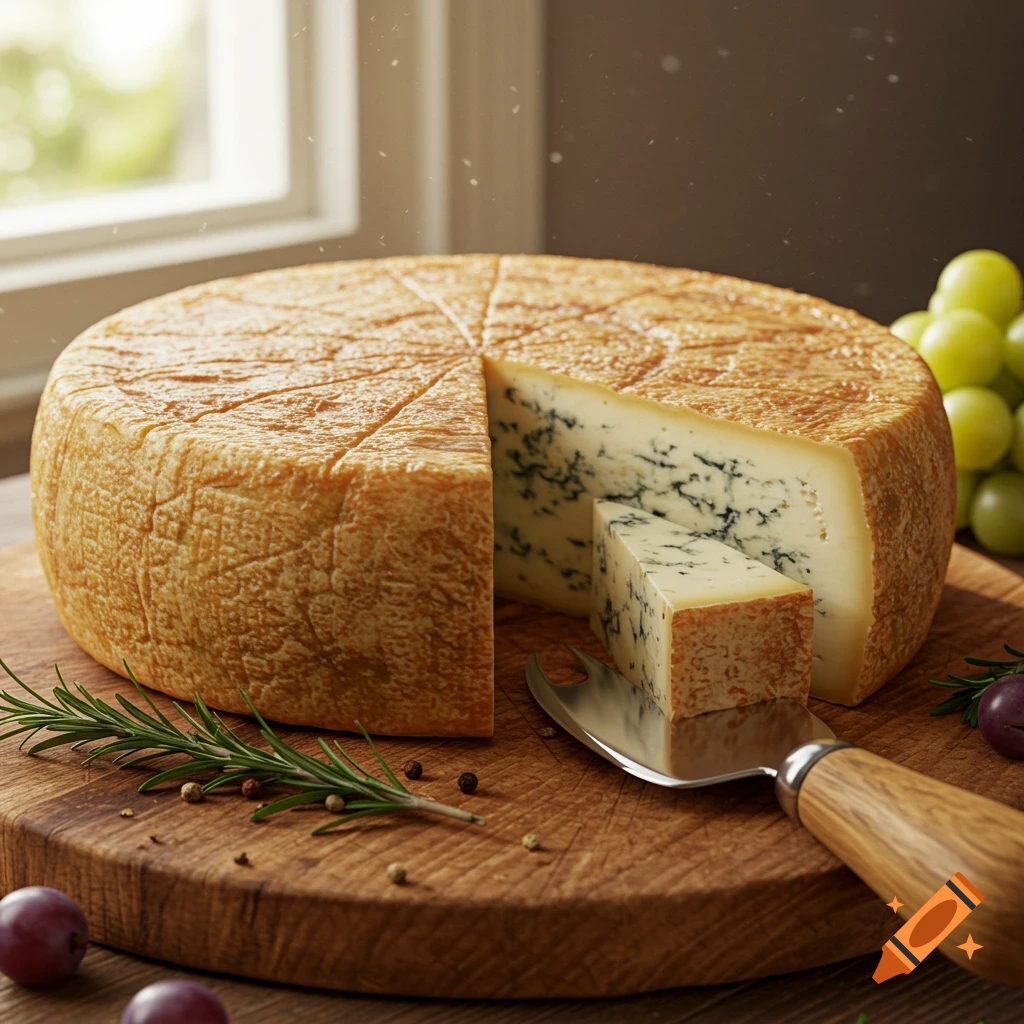 Photorealistic still life of gabagool, rosemary, bread, grapes, and ...