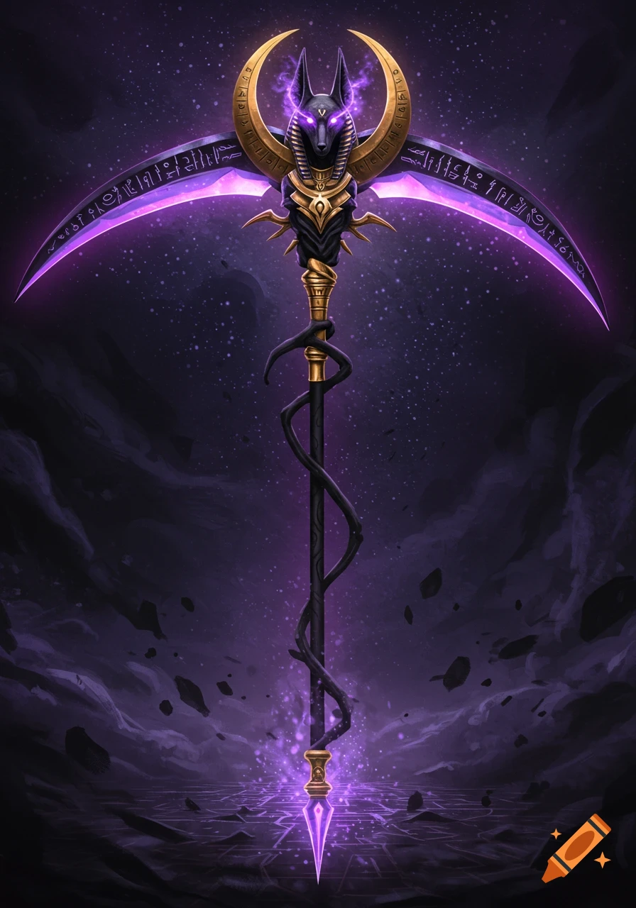 A dark, spiky fantasy sword with a glowing pink edge and energy trails ...