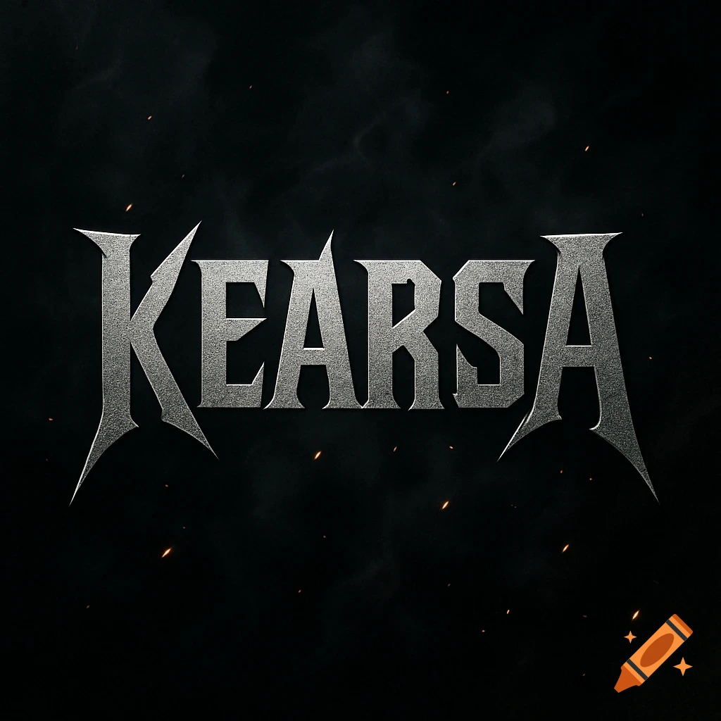 A dark gothic metal band logo featuring a detailed skull with glowing ...