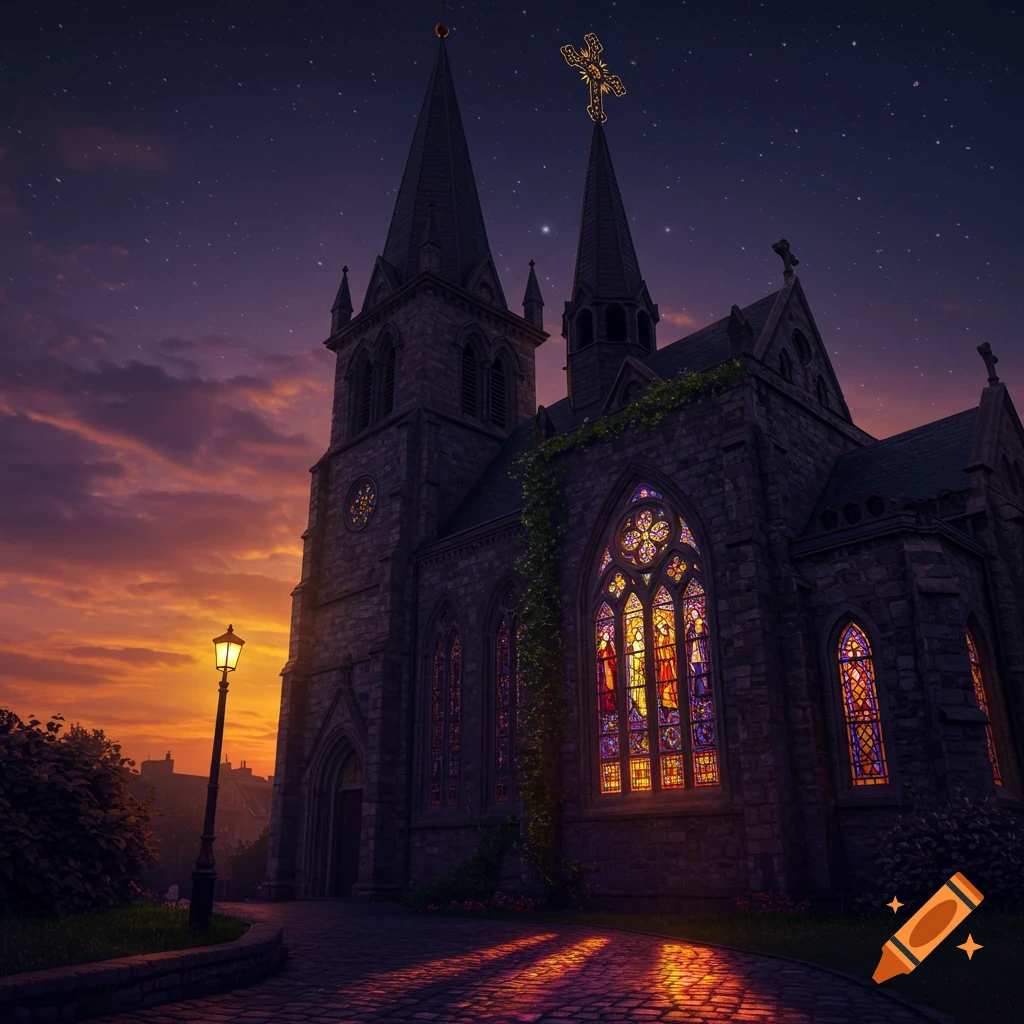 Blue+church+background created on Craiyon