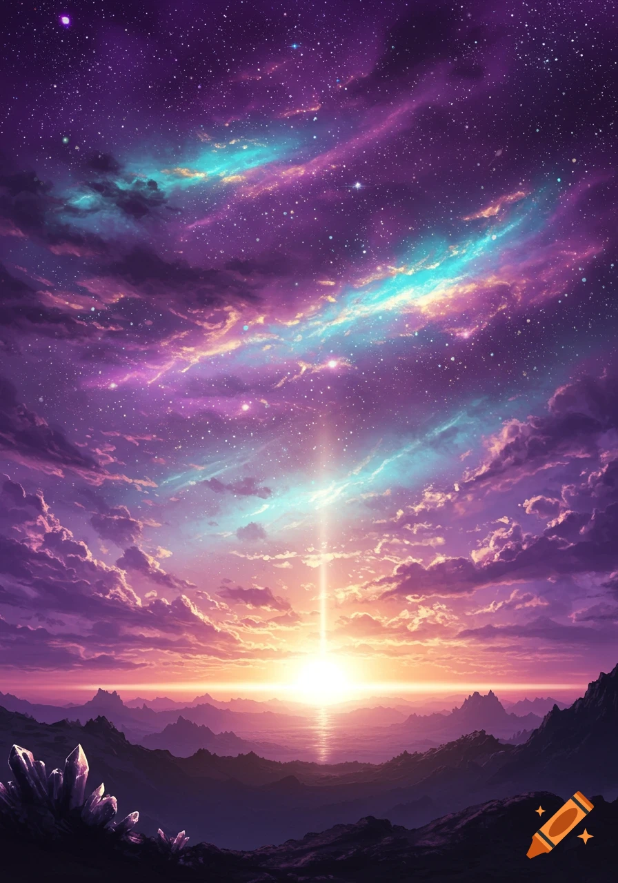 Fantastical storm with a glowing purple and blue vortex, lightning ...