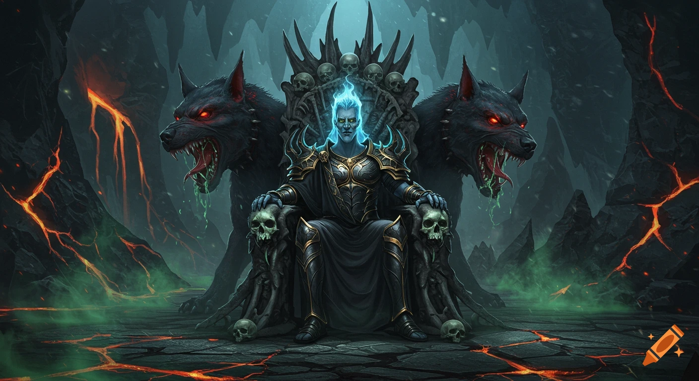 Three fantasy monsters: a shadowy horned demon, a fiery lava golem, and ...