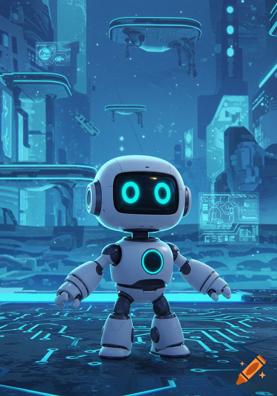 A pixel art Duolingo owl in a vibrant neon digital cityscape with ...