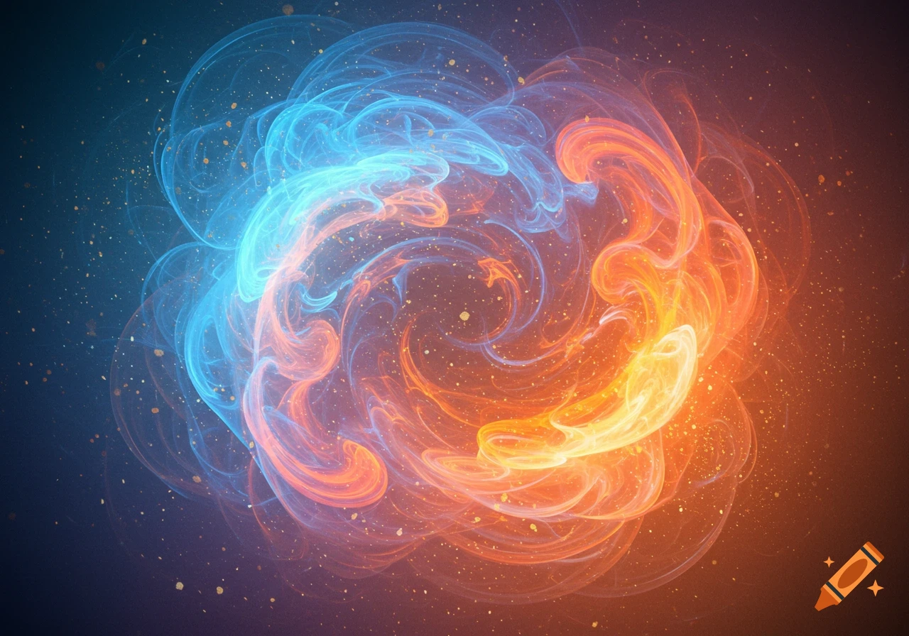 An abstract background with blue and purple swirling gradients blending ...