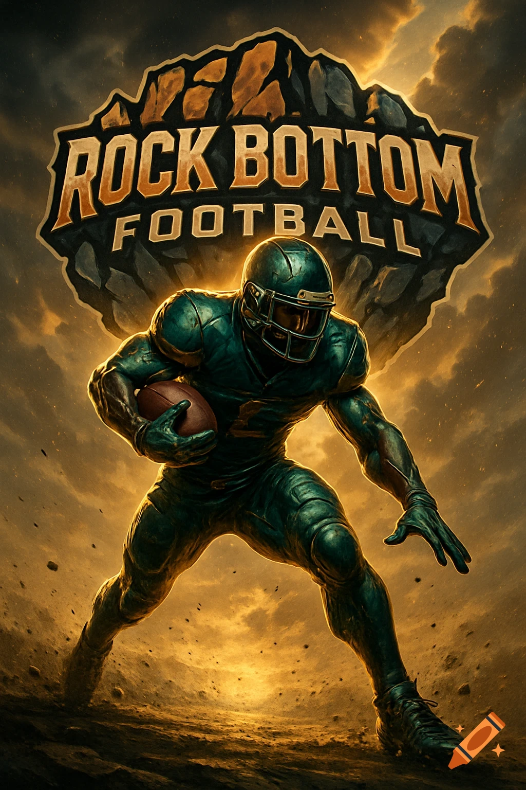 Fantasy football logo with a fierce eagle, a stadium, 'ISRAEL BOMBERS ...