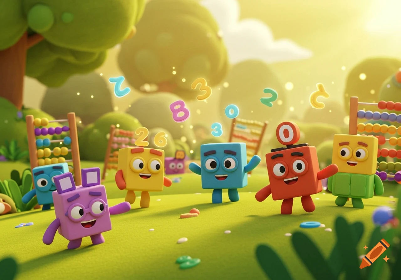 Colorful 'Numberblocks' characters and the logo stand in a vibrant ...