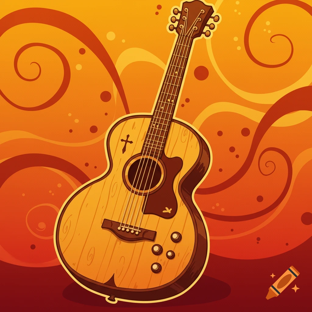 Guitar+cartoon created on Craiyon