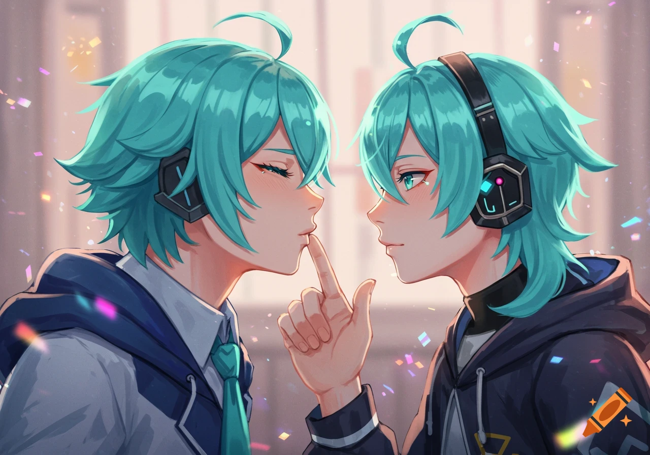 Blue+hairboy+no+anime created on Craiyon