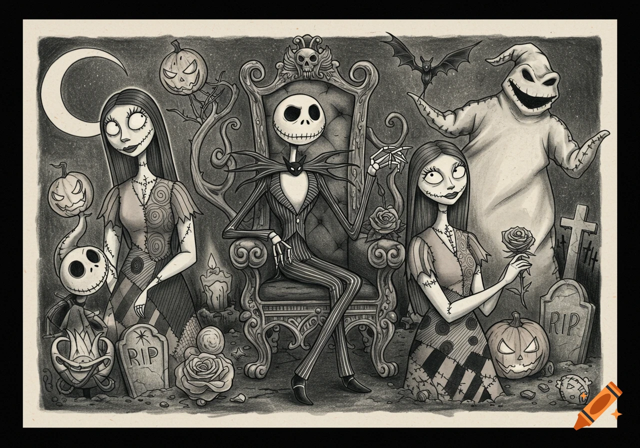 Clipart+nightmare+before+christmas created on Craiyon