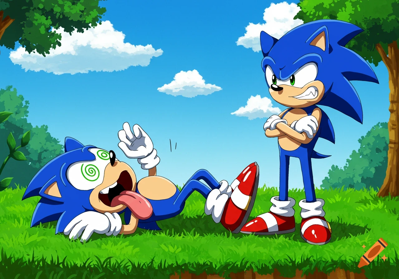 Sonic+stuck+in+a+wall created on Craiyon