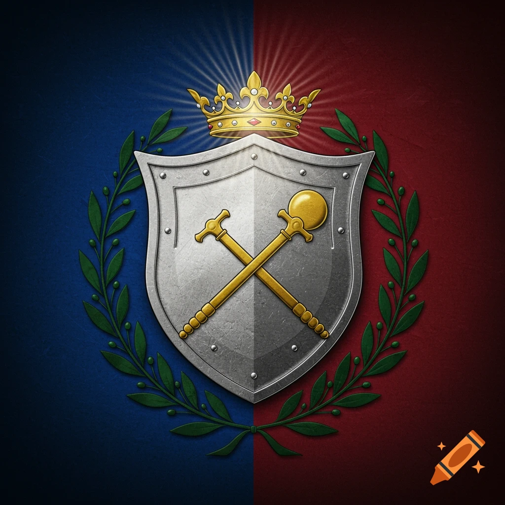 An aged, textured 18th-century envelope with a detailed coat of arms ...