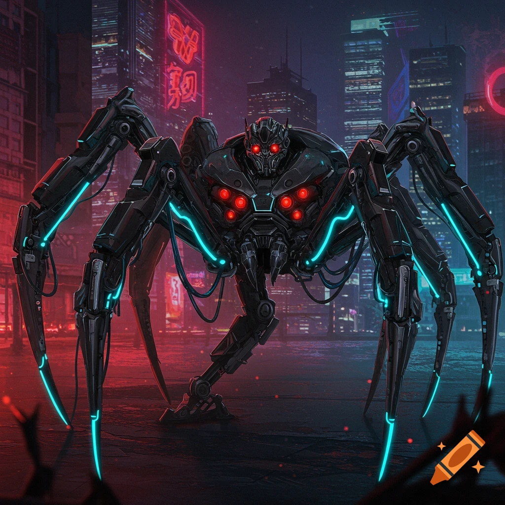 Spider+robot+drawing created on Craiyon