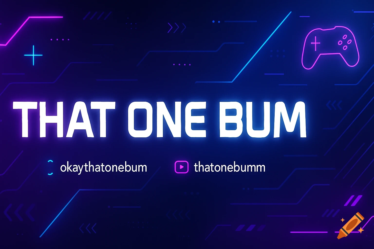Professional Twitch streaming banner with a purple and blue neon ...