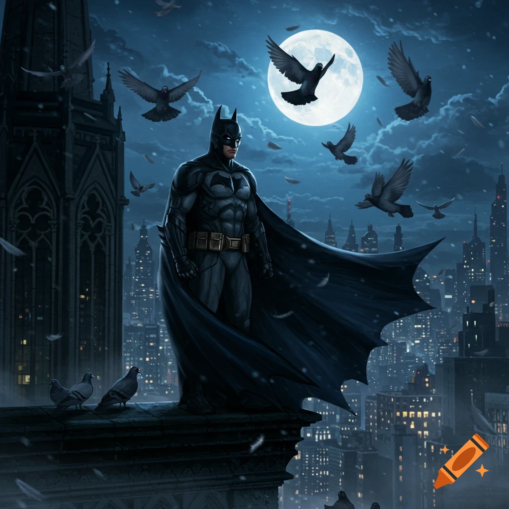 Batman+scenery created on Craiyon