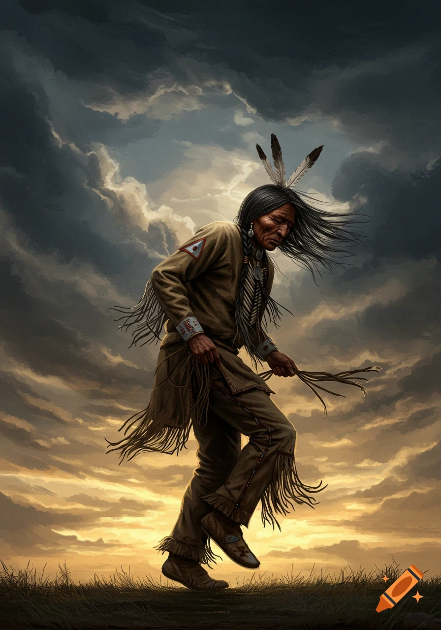 Photo of a young Apache warrior from the 19th century on Craiyon