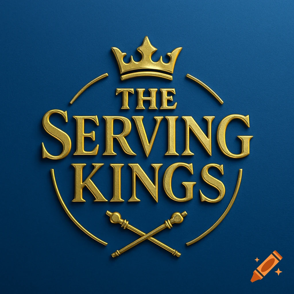 Black line art logo with a crown, olive branches, and text 'The ...