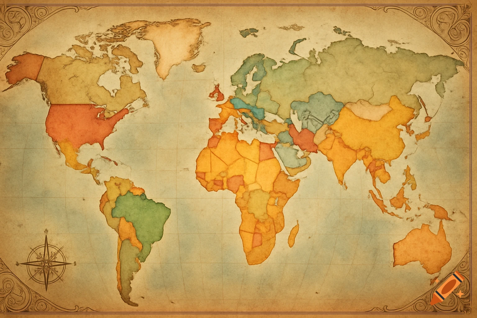 World Map imágenes creadas en Craiyon