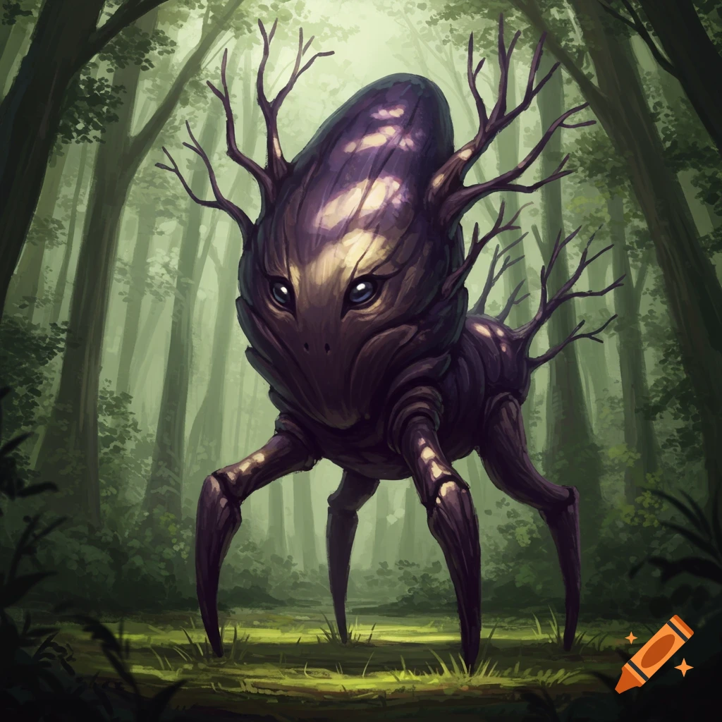 A stylized illustration of a Demogorgon monster wearing pink fluffy ...