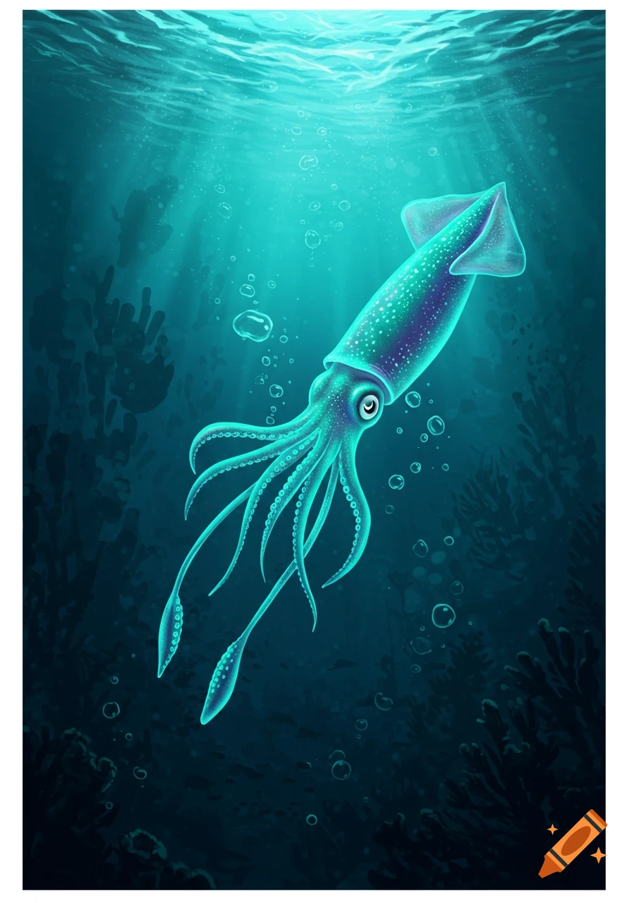 Cut+squid+noodledrawing created on Craiyon