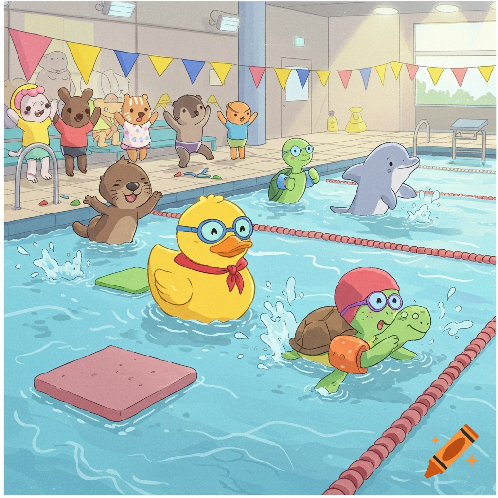 A cartoon illustration of yellow chicks playing ice hockey on a rink ...