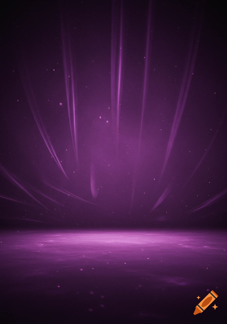 An abstract purple background featuring bright, glowing light rays ...