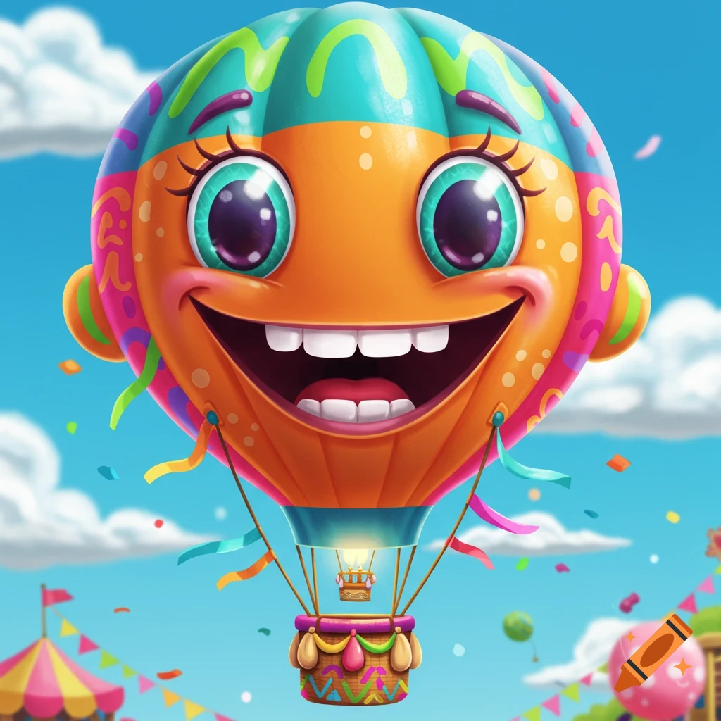 A close-up 3D render of a red and yellow button with a screaming face ...