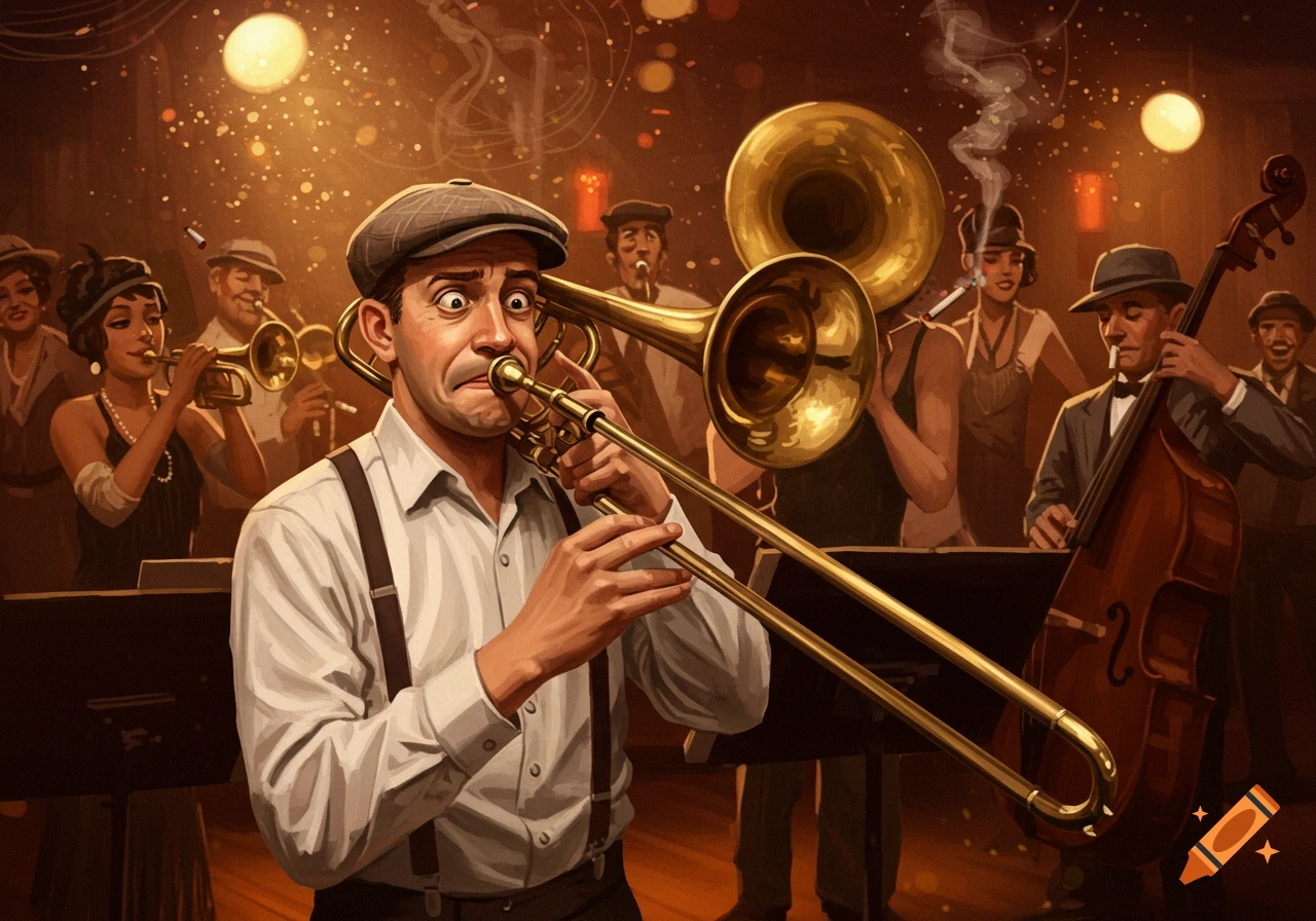 Retro illustration of a man in a suit tap dancing on a theatre stage ...