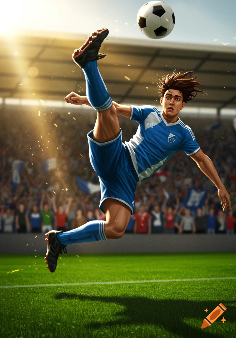 An athletic anthropomorphic deer in a blue tracksuit poses with a ...