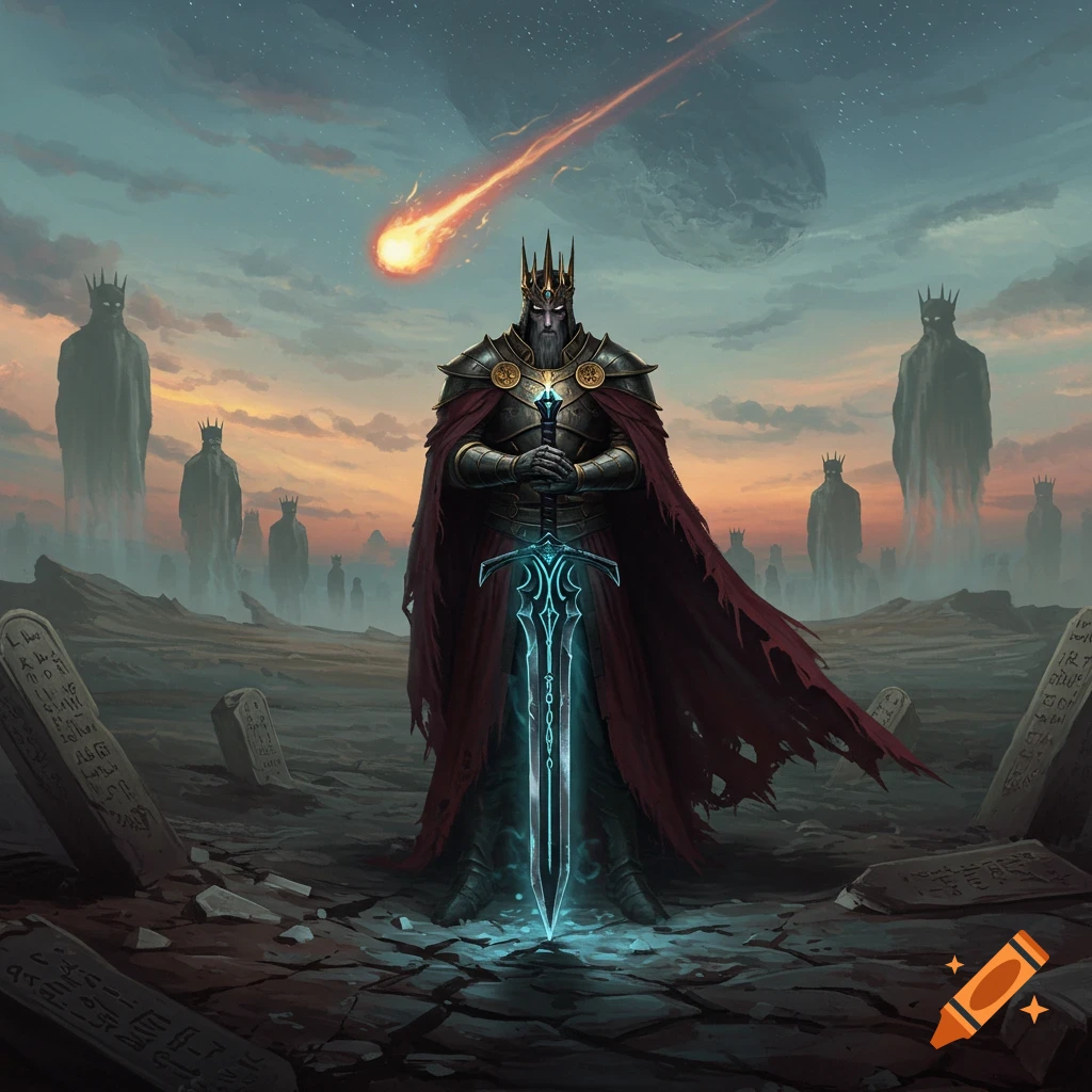 Blue-skinned man glowing with golden light in a dark suit stands ...