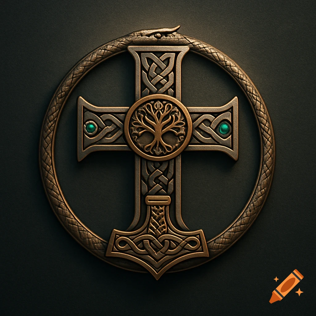 Ornate golden fantasy crest featuring an hourglass and intricate vine ...