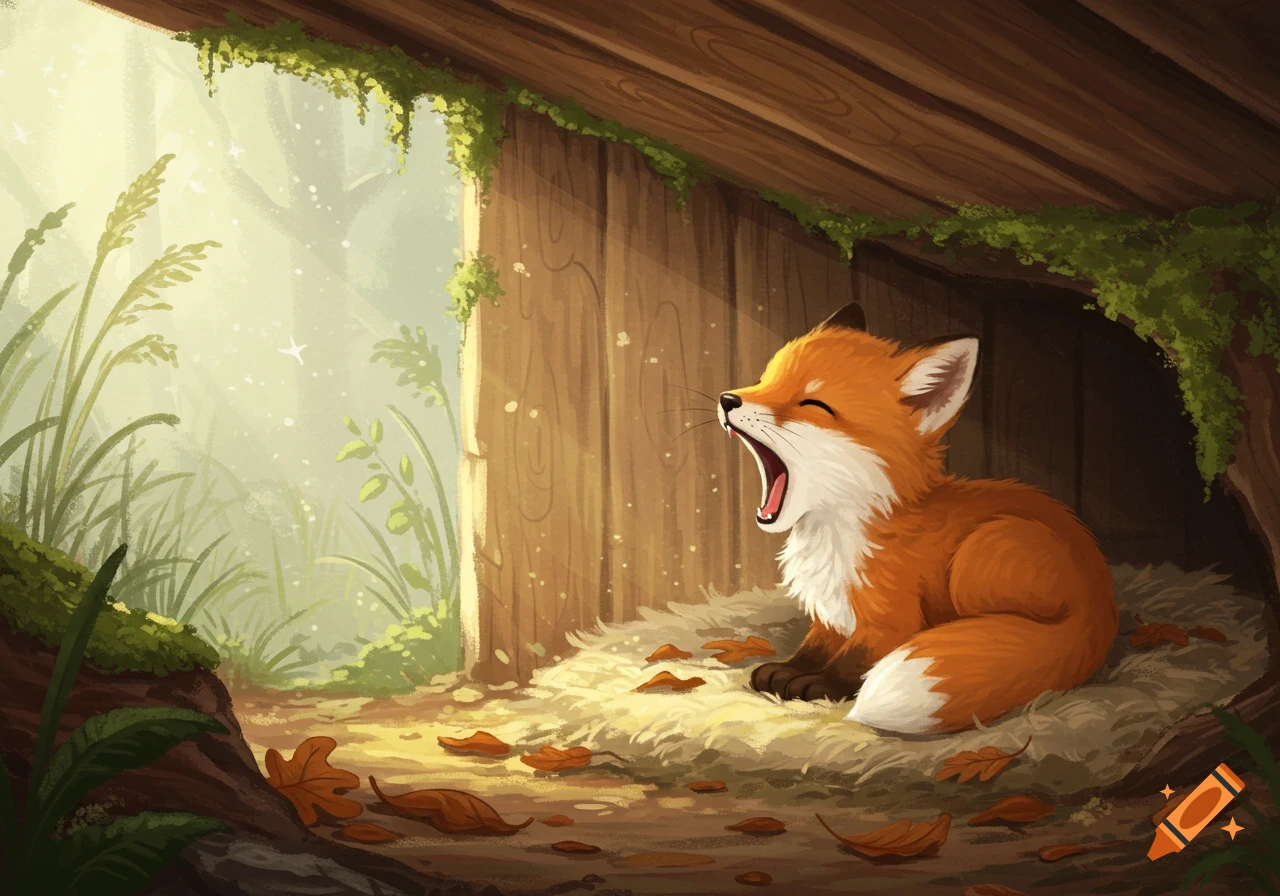 A regal lion-man with a red mane and deer antlers wears a maid outfit ...