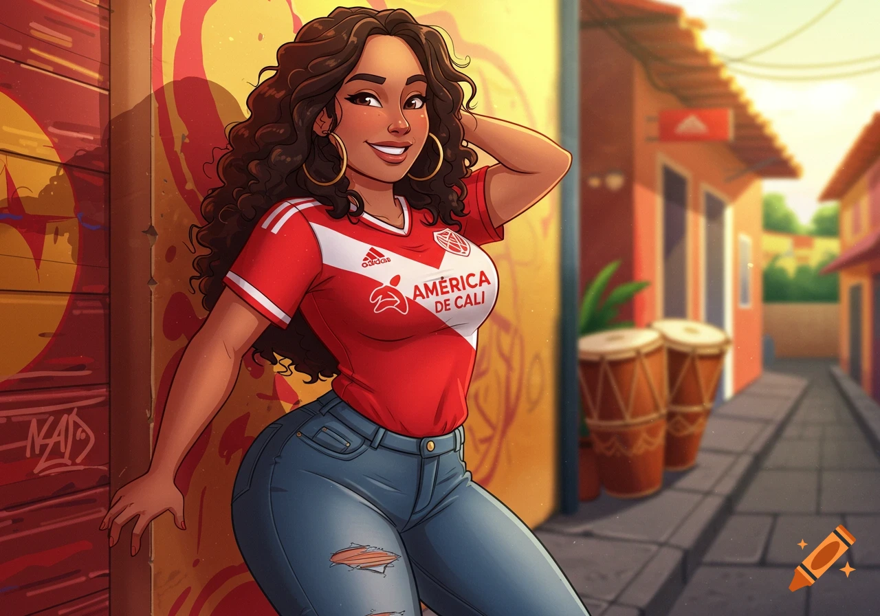 A stylized woman in a green sequined dress and a man in a Venezuelan ...