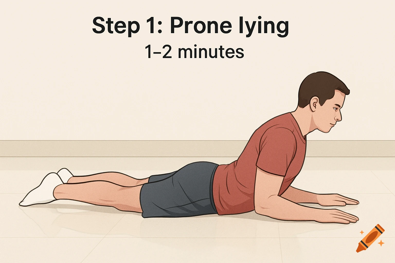 Illustration of a man in the stable recovery position, lying on his ...