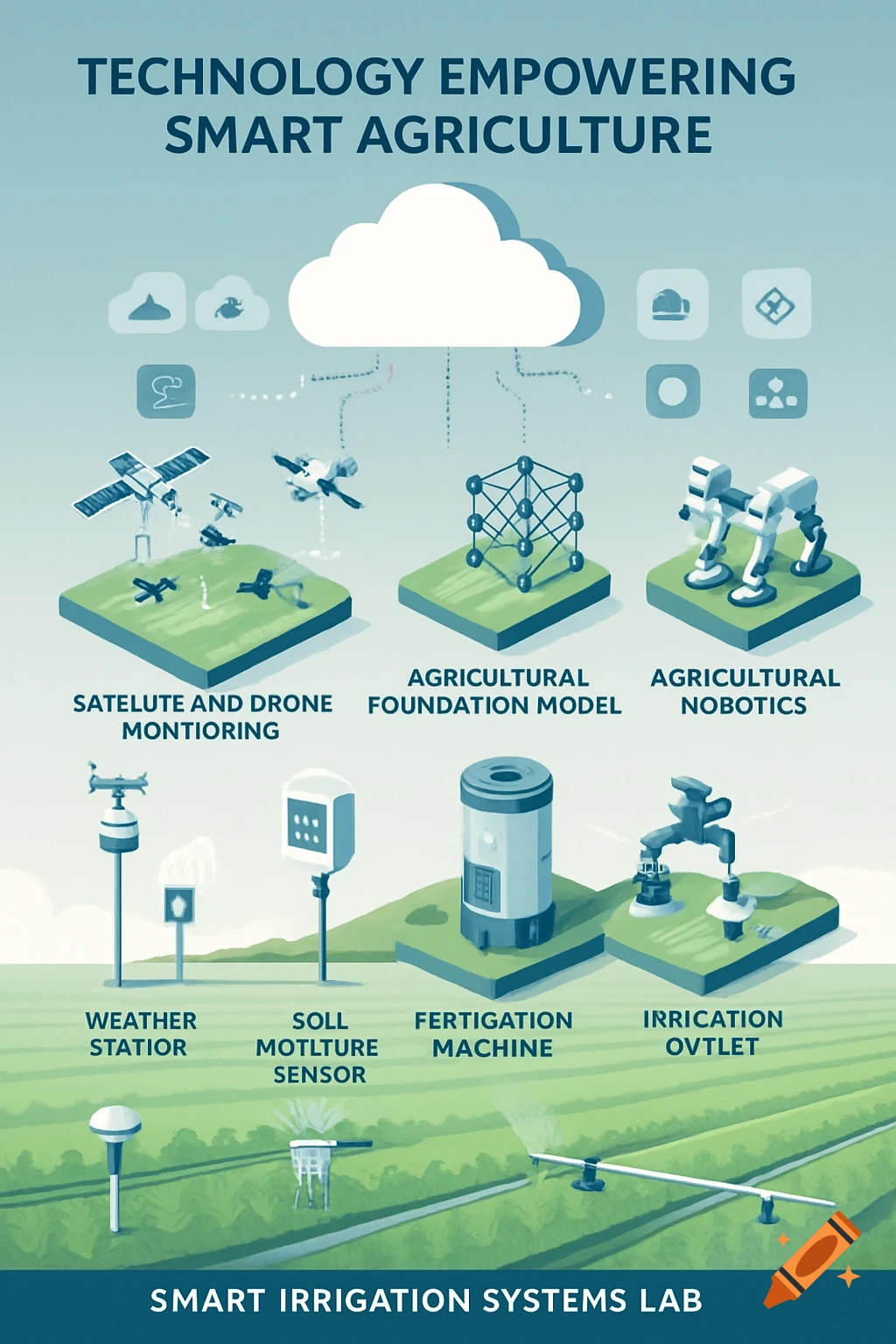 Infographic illustrating technology empowering smart agriculture ...