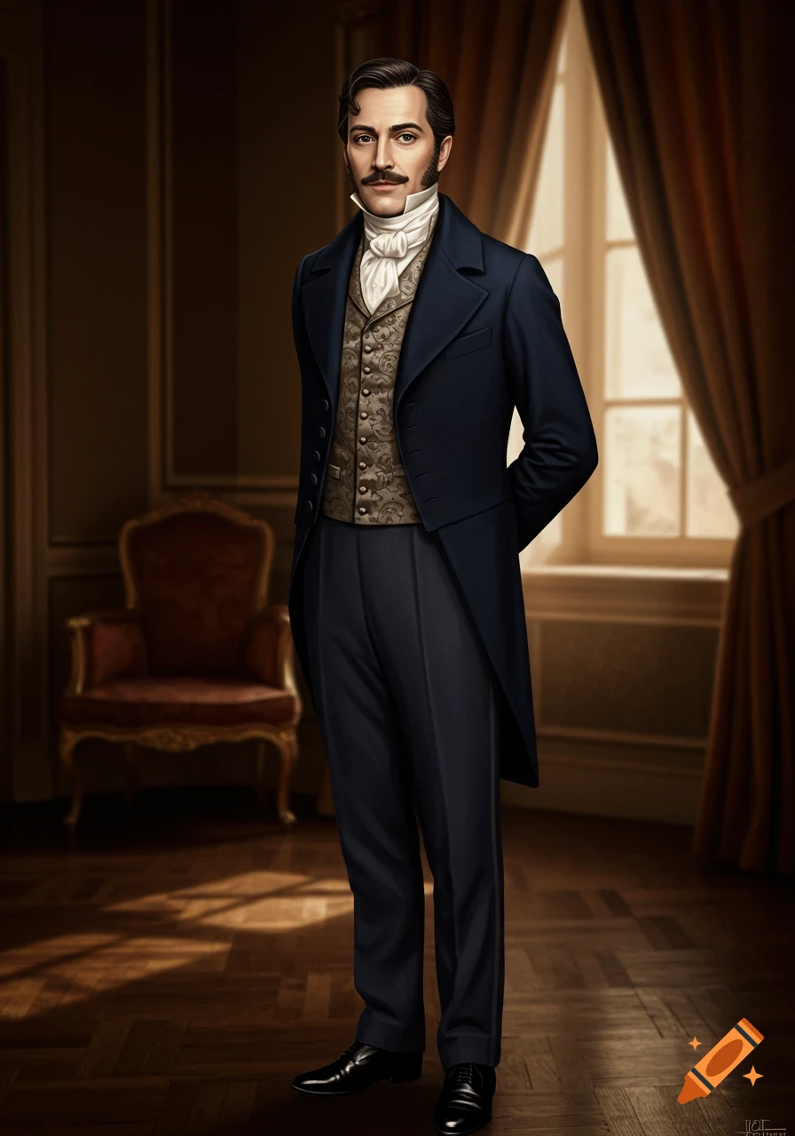 A whimsical illustration of Percy Bysshe Shelley in historical attire ...