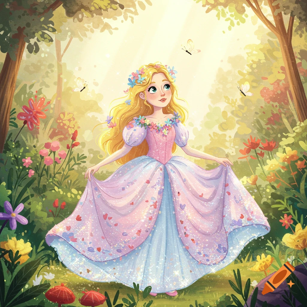 Colorful cartoon illustration of a queen cuddling her baby princess in ...