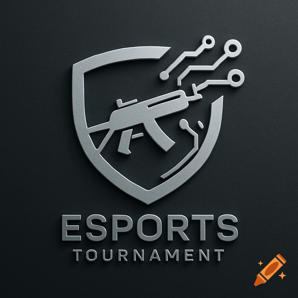 Metallic silver 'Team Fortress Network' logo on a dark circuit board ...