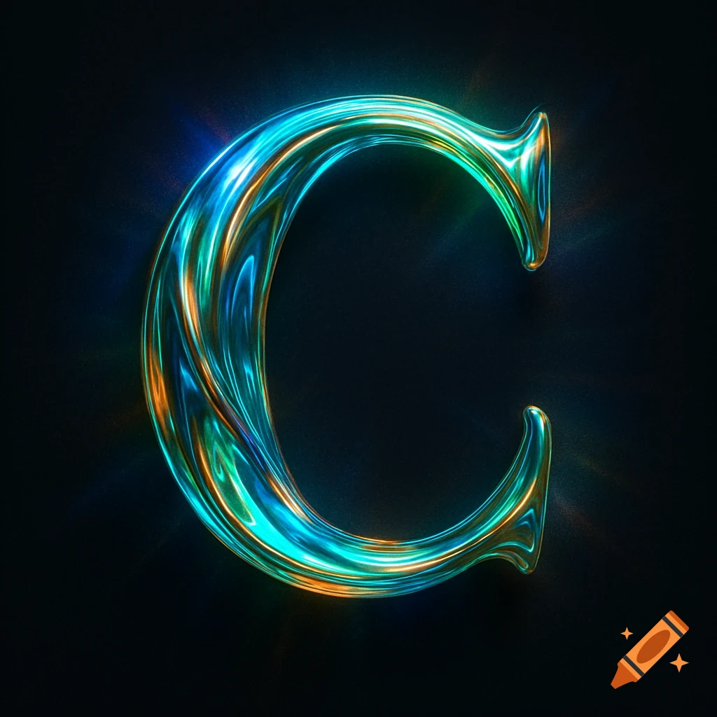 Shiny, metallic letter N with sharp spikes, glowing with blue and ...