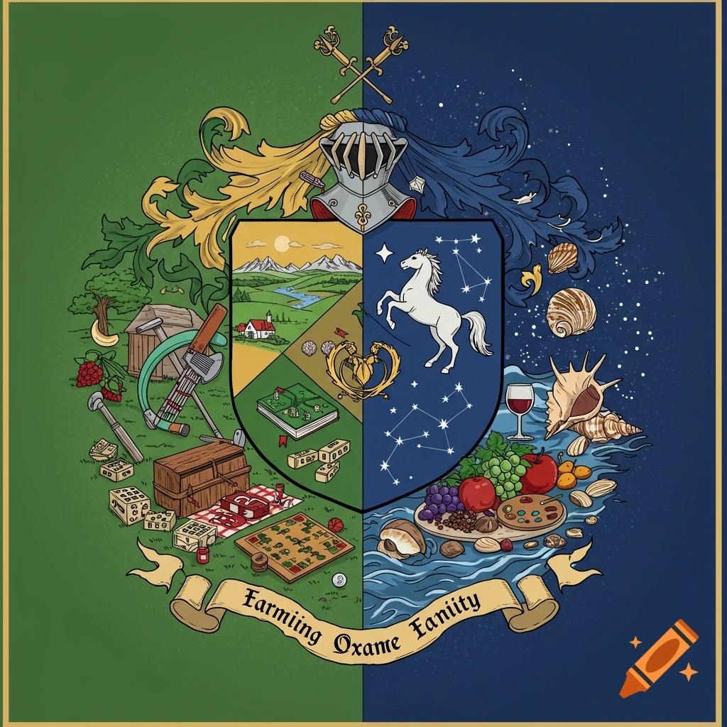 A heraldic coat of arms illustration featuring a red bull's head ...