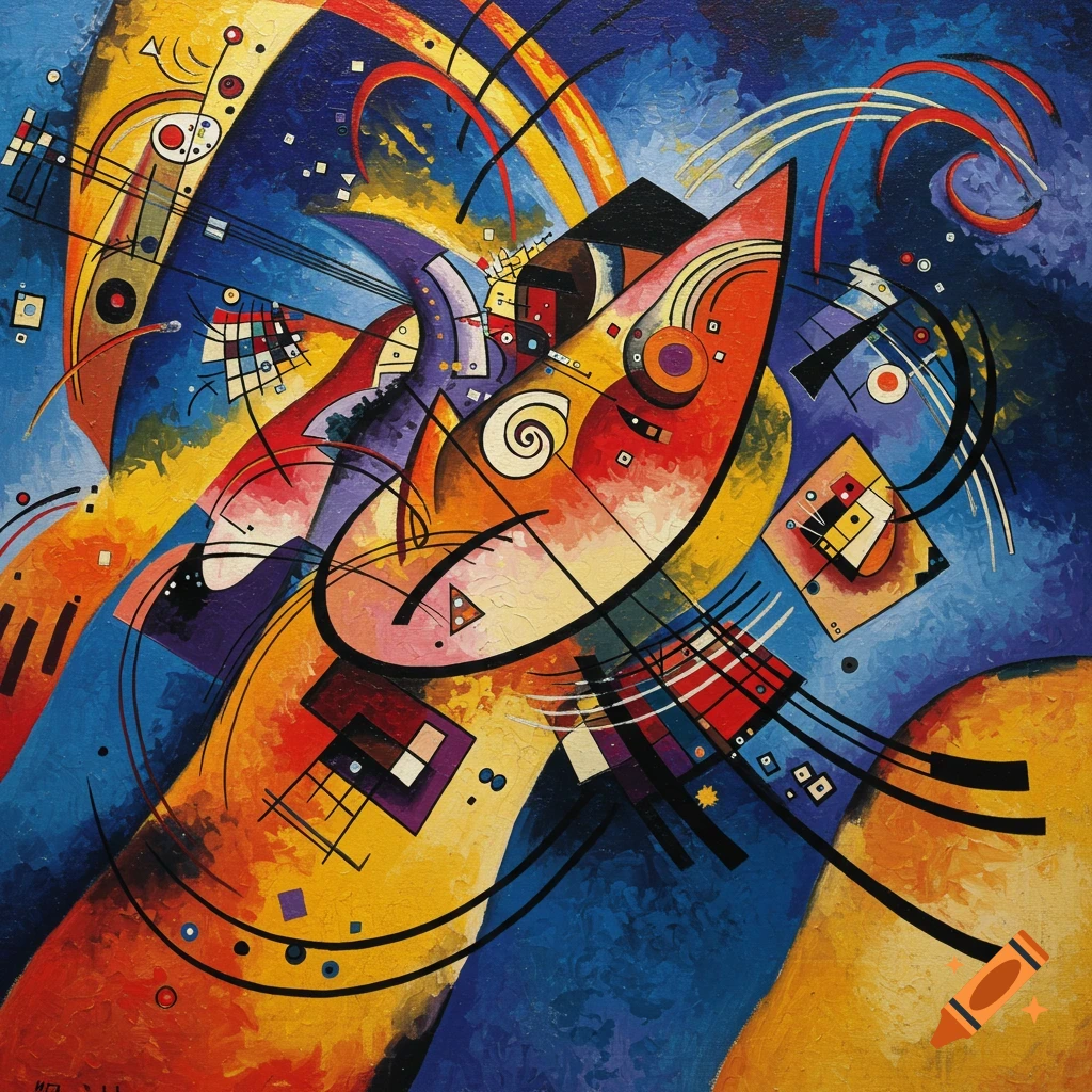 Ascending Kandinsky 1929 Russian avant-garde painting on Craiyon