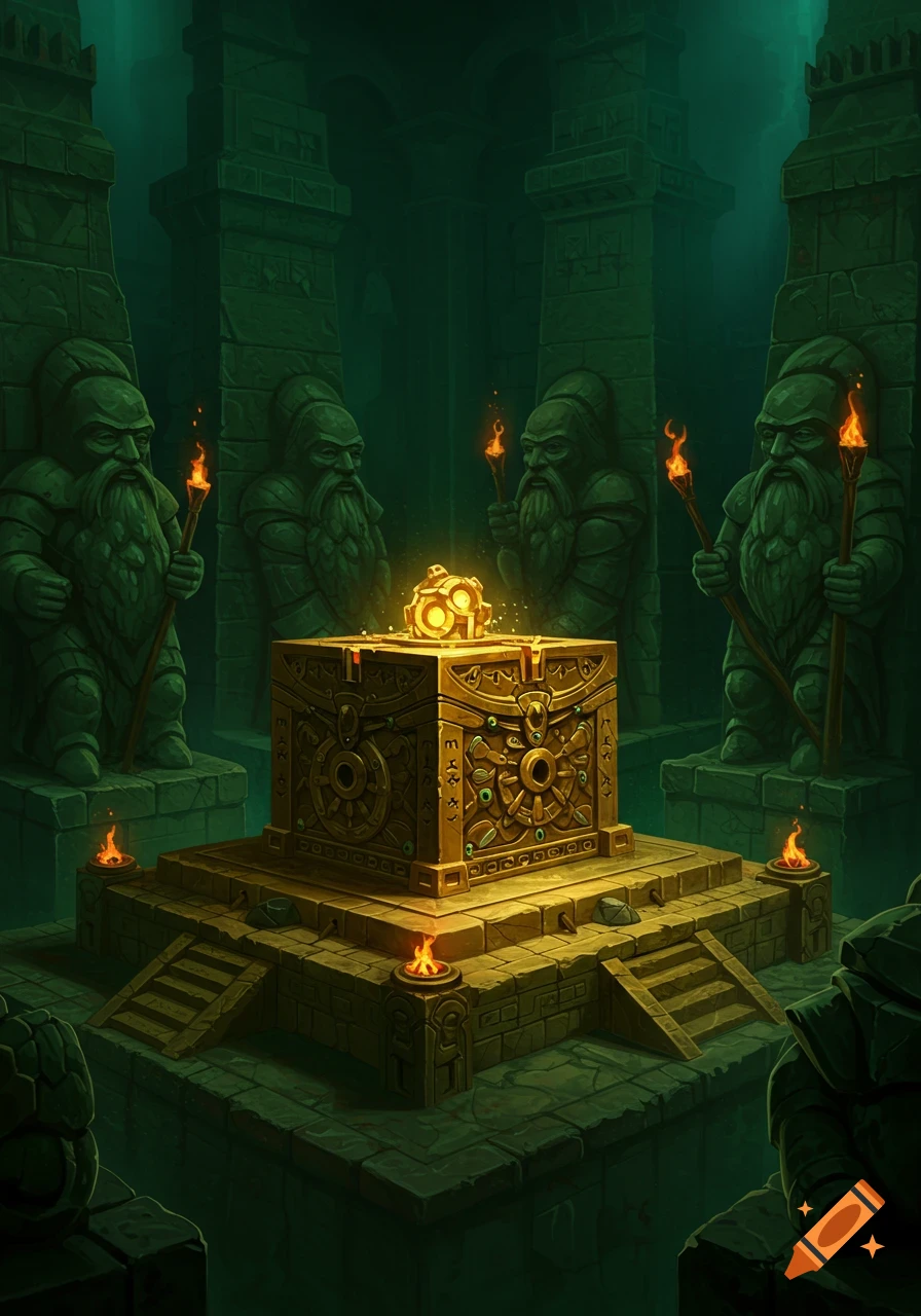 A majestic wasp wearing a golden pharaoh's headdress sits on an ...