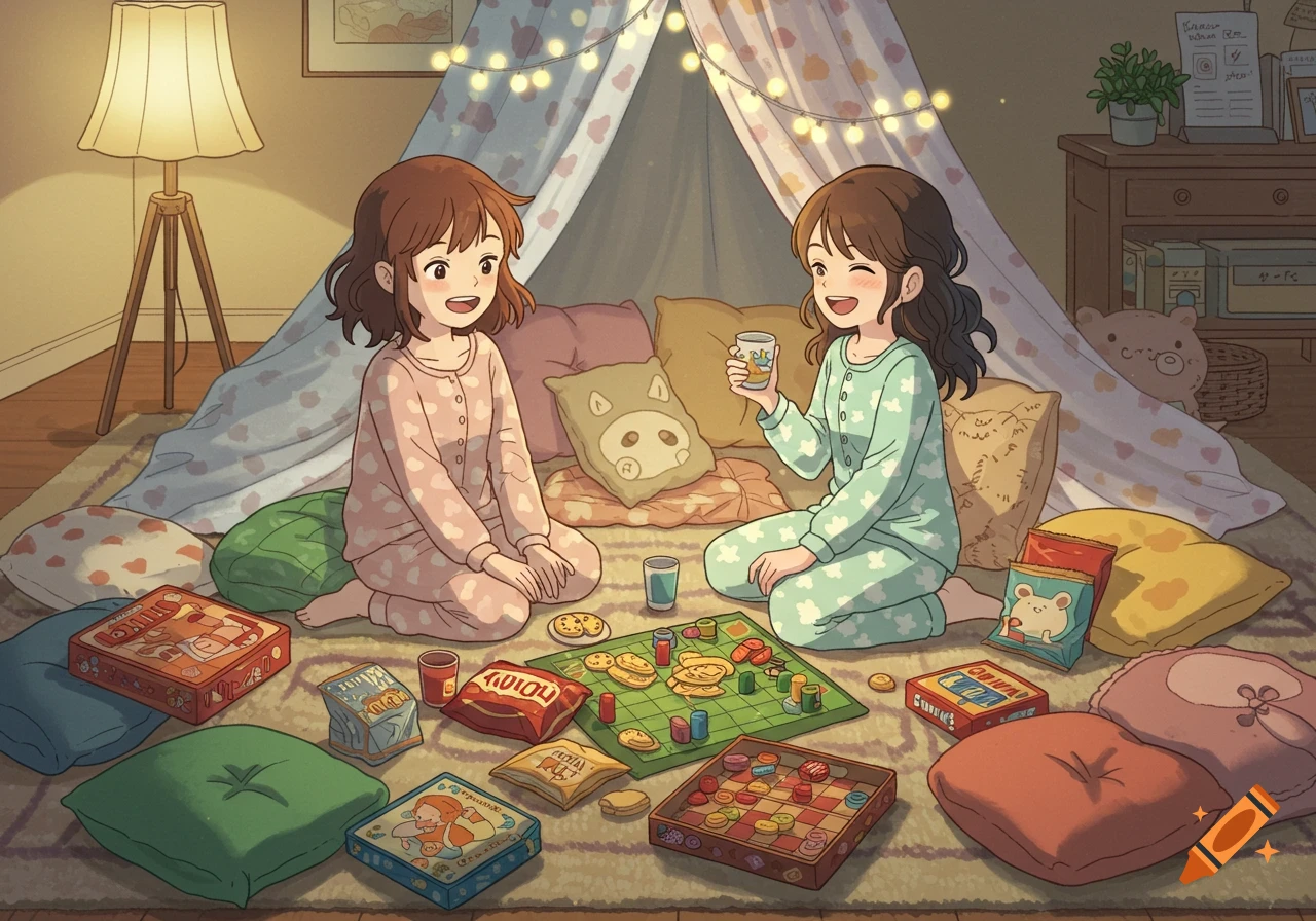 Digital painting of a woman in a red Santa dress lounging on a bed in a ...