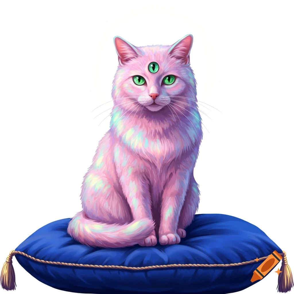 A cute chibi gray tabby kitten with big round shiny eyes, drawn in a ...