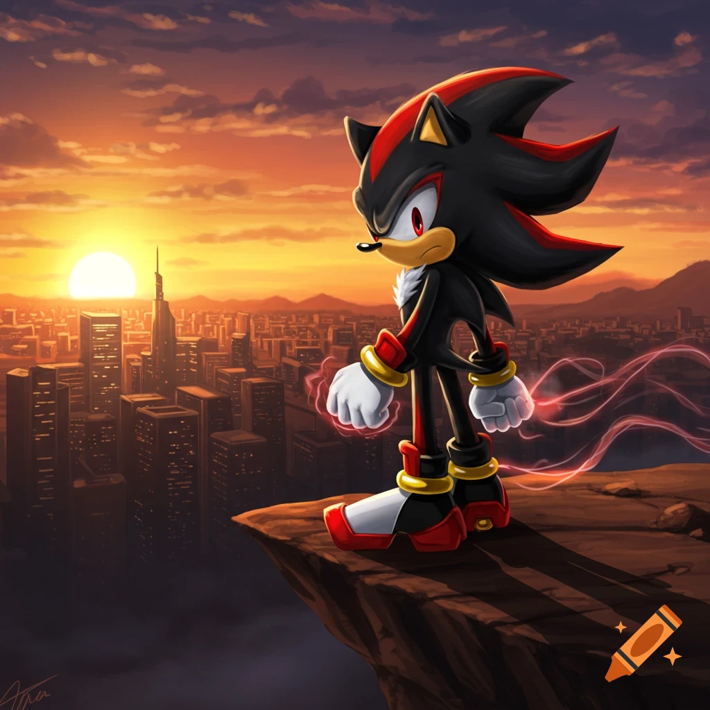 Shadow the Hedgehog and a white-haired female character look at each ...